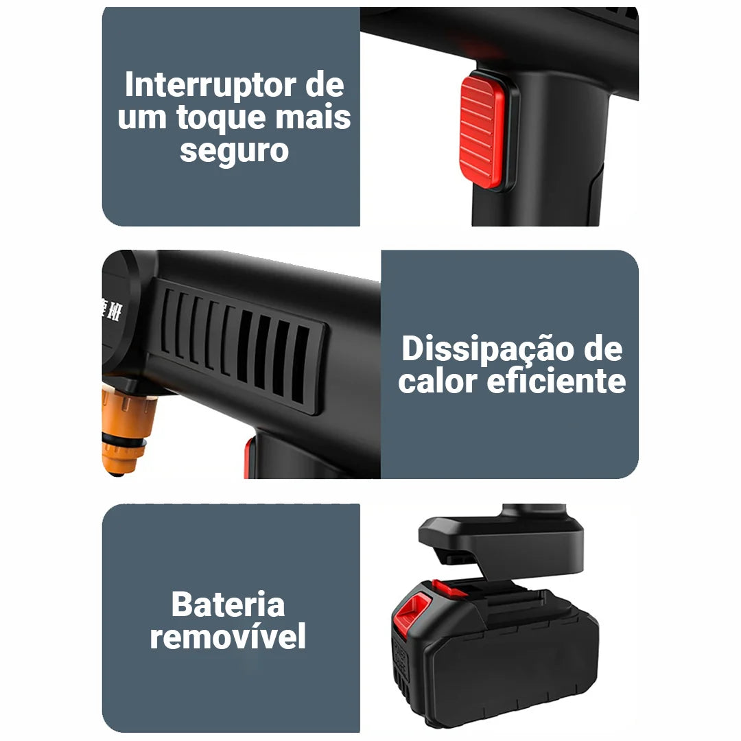 Lavadora de Alta Pressão Portátil Completa + Mala - HidroJet [2 bateri ...